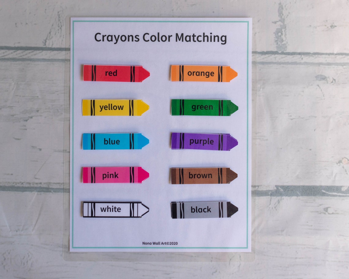 Color Matching Game Busy Book Printable Educational - Etsy