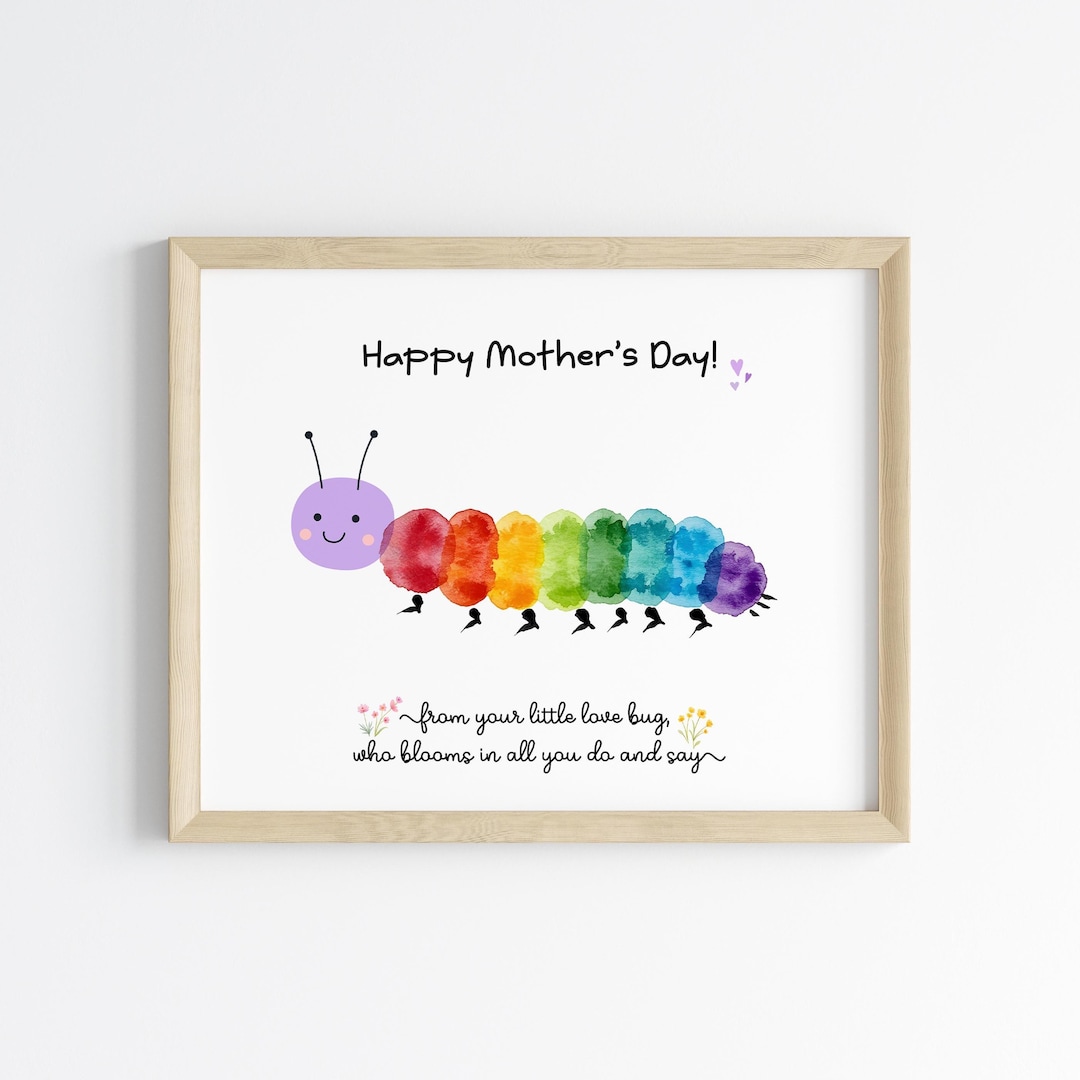 Mother’s Day Thumbprint Craft | Love Bug Printable Card | Kids DIY ...