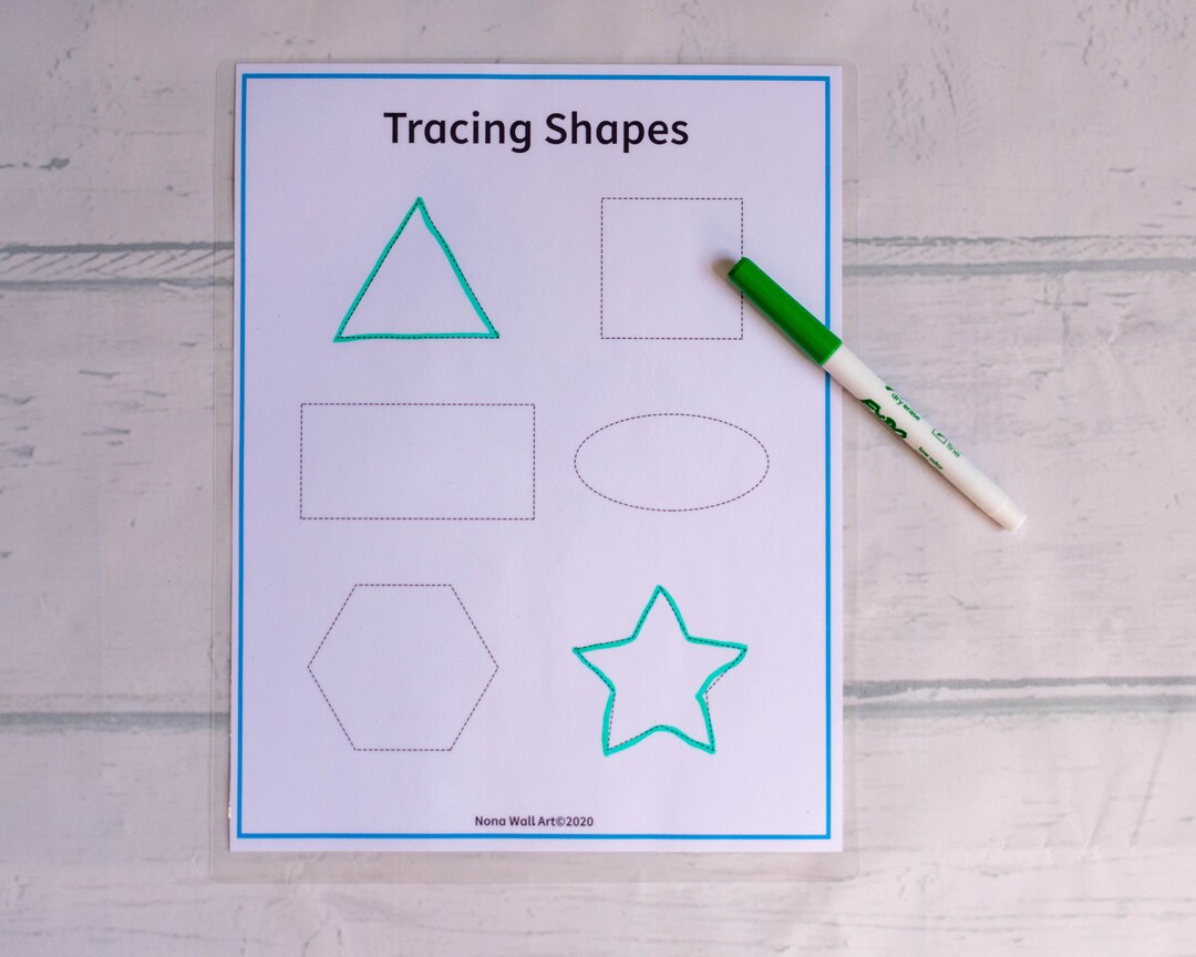 Shapes Tracing Worksheet, Busy Book Printable, Educational Activity ...