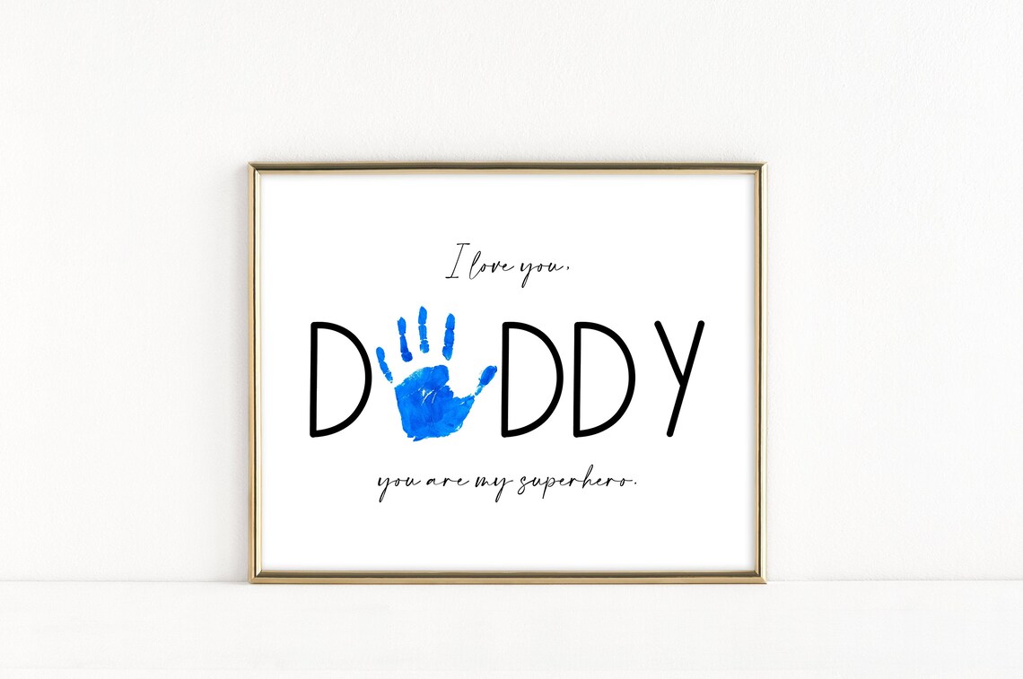 Handprint for Daddy DIY Fathers Day Gift Printable Keepsake - Etsy