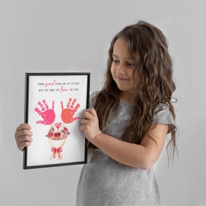 Valentine Handprint Bouquet | “sweet Love” Printable Flower Art | Kids ...