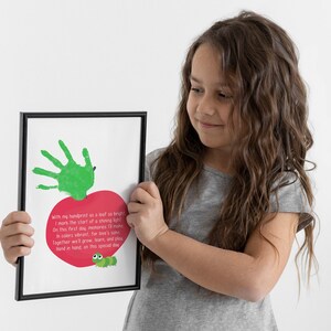 First Day of School Handprint Craft DIY Printable Apple - Etsy