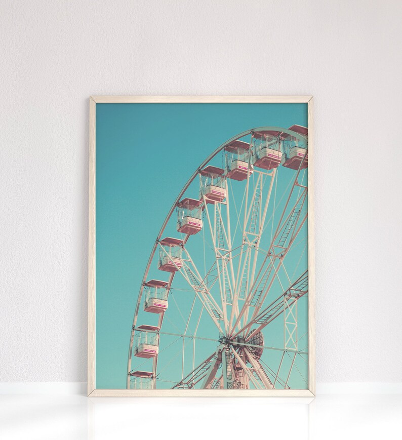Ferris Wheel Wall Art Pastel Nursery Decor Girls Nursery or - Etsy