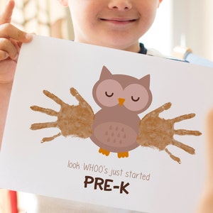 First Day of Pre-k Handprint Craft Art, DIY Starting School Project ...