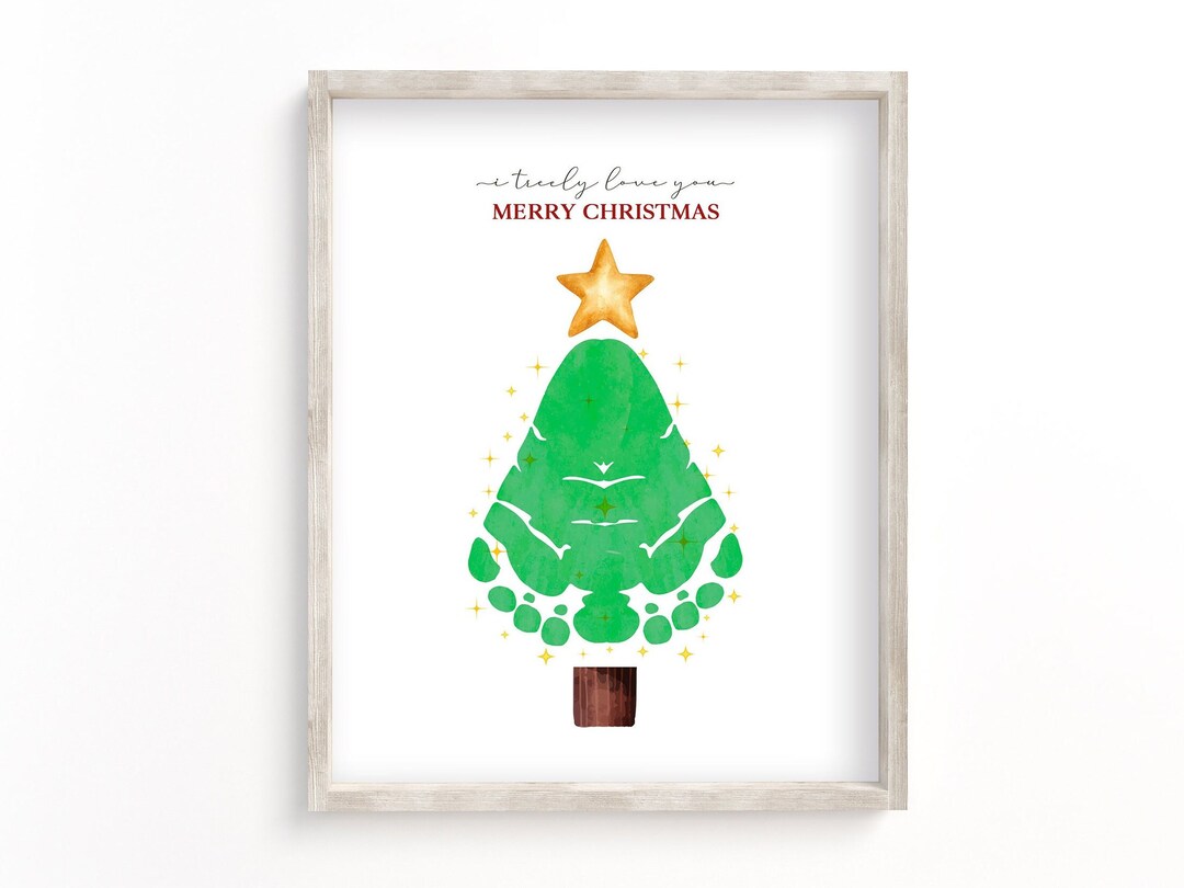 Christmas Tree Footprints / Handprint Art Craft for Kids I Treely Love ...