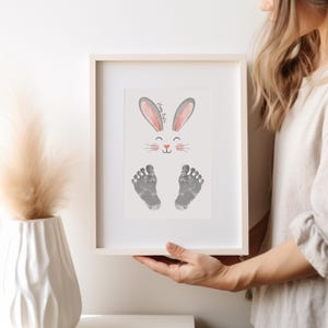 Easter Footprint Bunny Craft: DIY Keepsake Gift (digital Download) - Etsy
