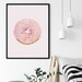 Girls Nursery Wall Art Pink Donut Poster on Blush Background - Etsy