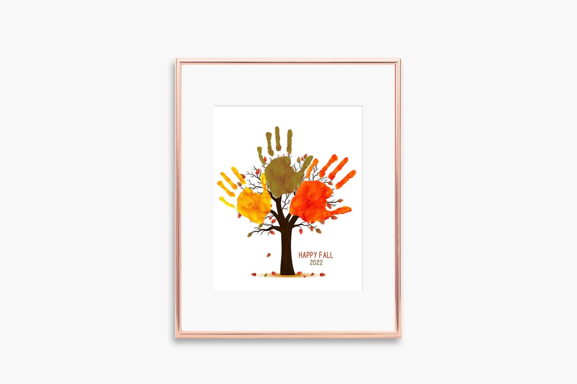 Happy Fall Handprint Craft Printable DIY Autumn Handprint Art - Etsy