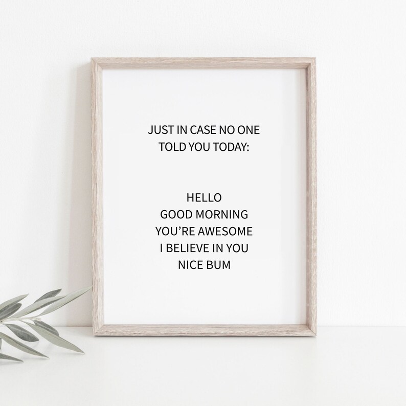 Just in Case No One Told You Today Motivational Wall Art - Etsy