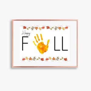 Happy Fall Handprint Craft, Printable DIY Autumn Handprint Art ...