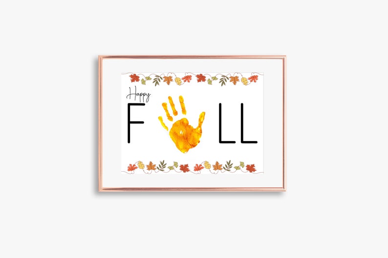 Happy Fall Handprint Craft Printable DIY Autumn Handprint - Etsy