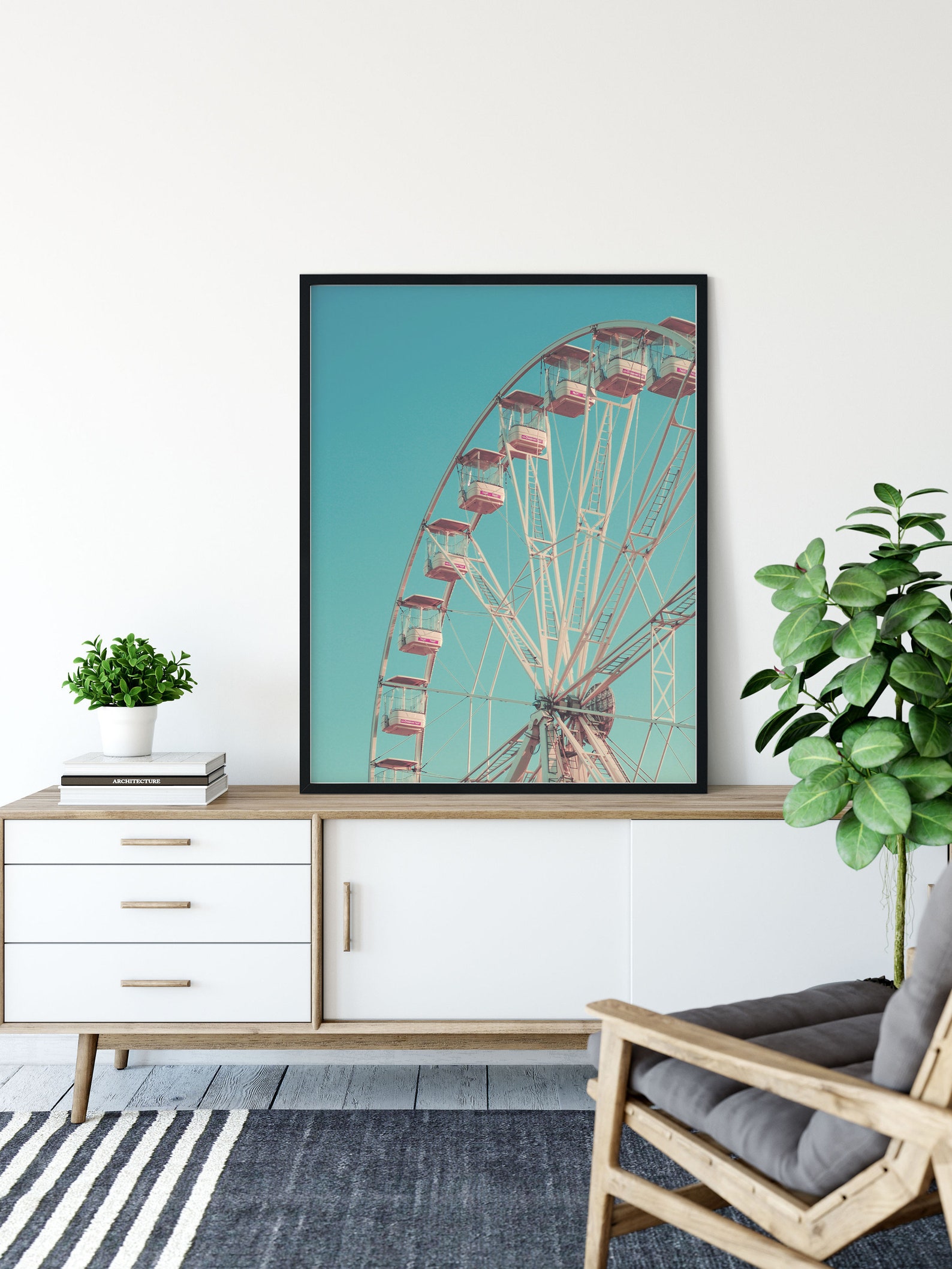 Ferris Wheel Wall Art Pastel Nursery Decor Girls Nursery or - Etsy