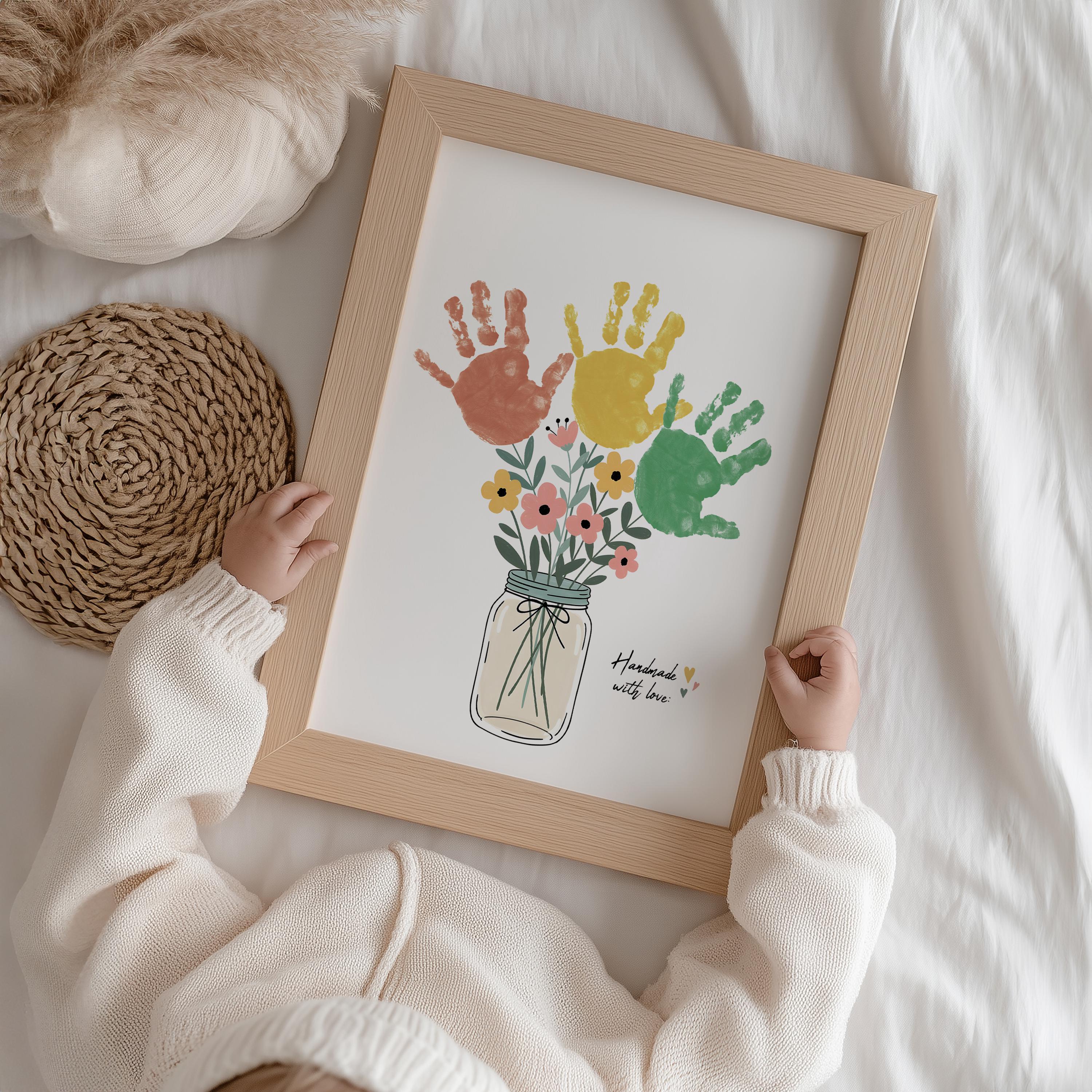 Handprint Flower Bouquet Printable | Mother's Day Keepsake - Etsy