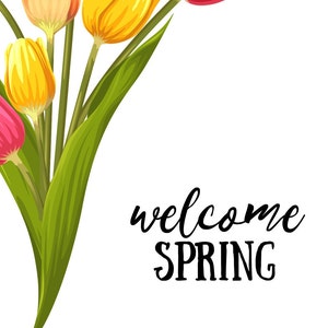 Welcome Spring Handprint, Spring Craft Template, DIY Tulip Flower ...