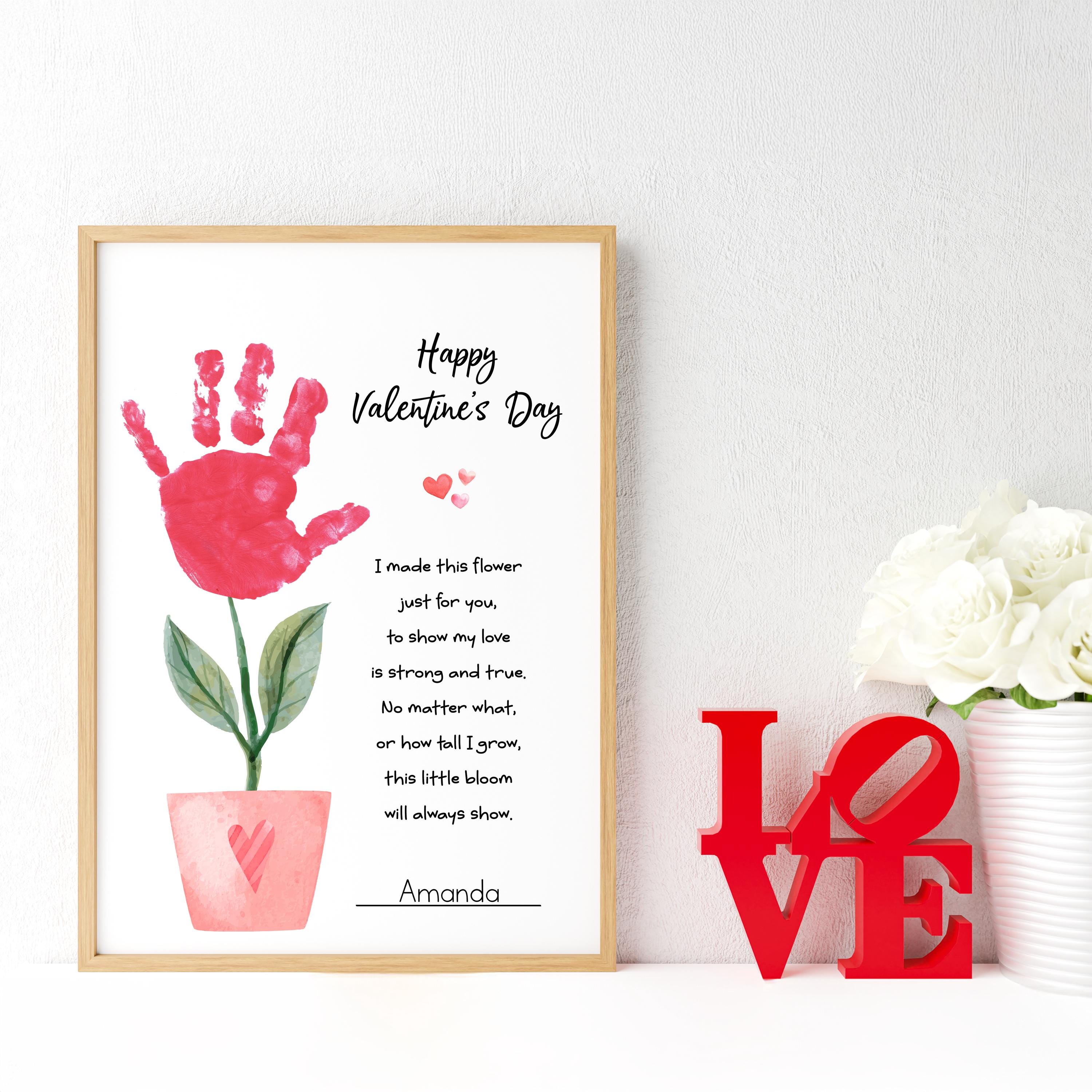Valentine’s Day Handprint Craft for Kids – Flower Pot Poem (printable ...
