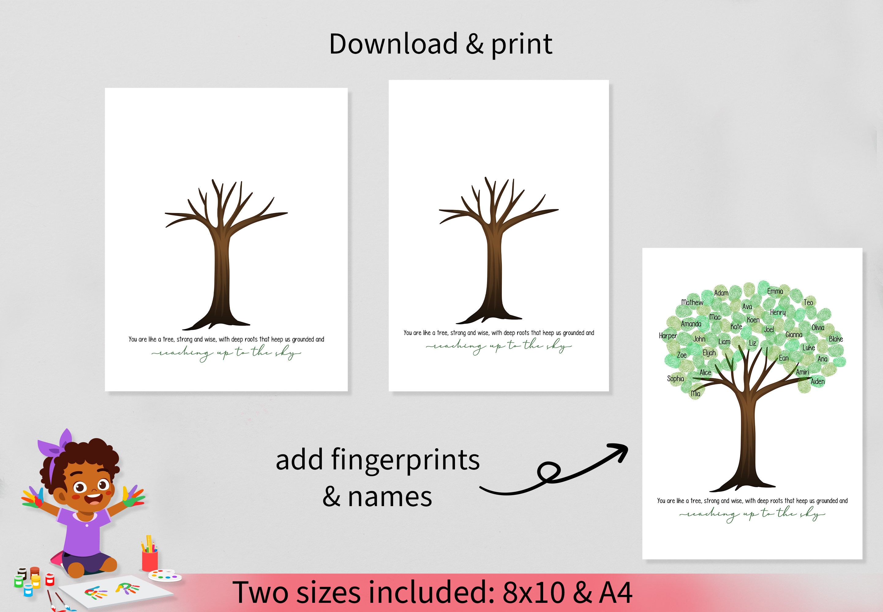 Teacher Appreciation Gift DIY Teacher Fingerprint Tree - Etsy UK