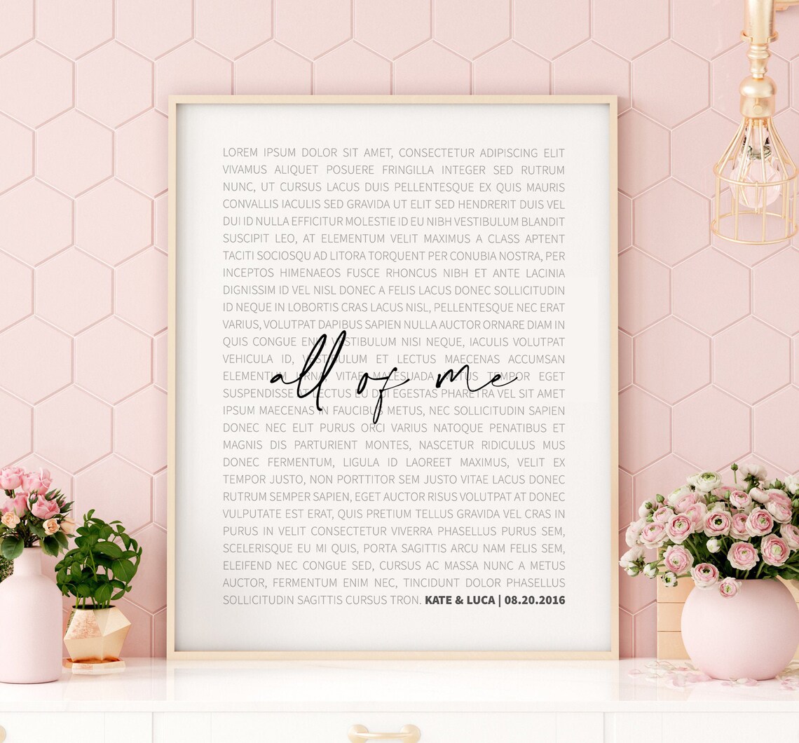 Song Poster Song Lyrics Wall Art Custom First Dance for - Etsy