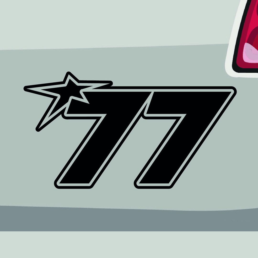 Start Number 77 Sticker Racing Number Sticker Skin Decal Auto Bike ...