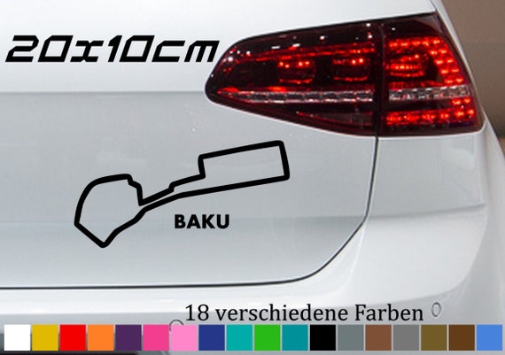 BAKU Sticker 20 x 10 cm Formula 1 F1 Race Track Layout Outline | Etsy