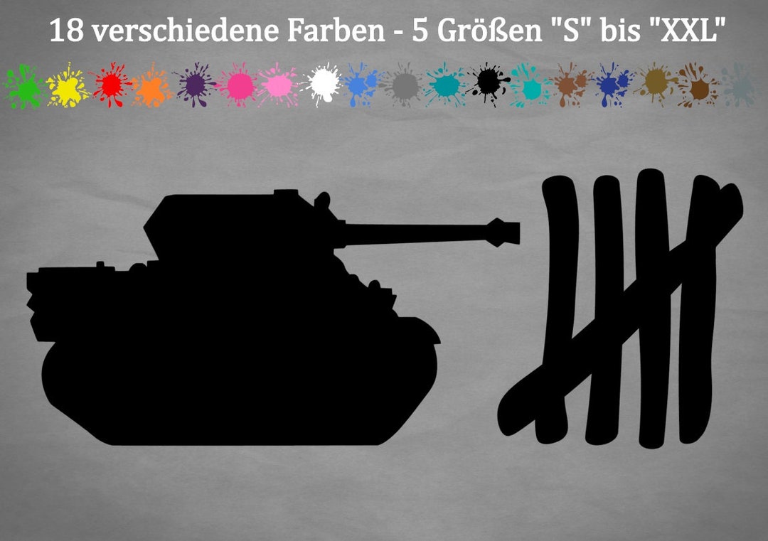 Tank Line List Sticker Sticker Shot List Bundeswehr MG 18 Colors S-XXL ...