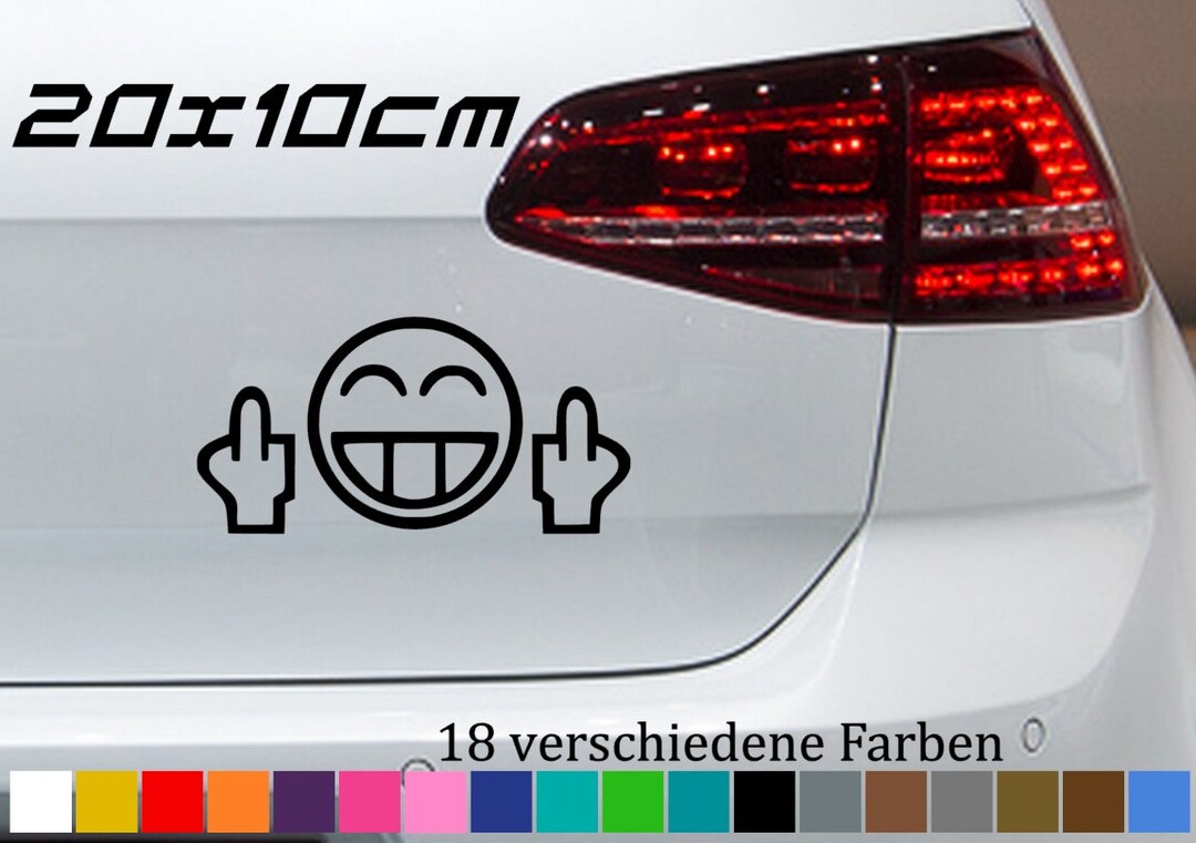 Mittelfinger 20x10cm Smiley Auto Aufkleber Golf Opel GTI Tuning JDM OEM ...