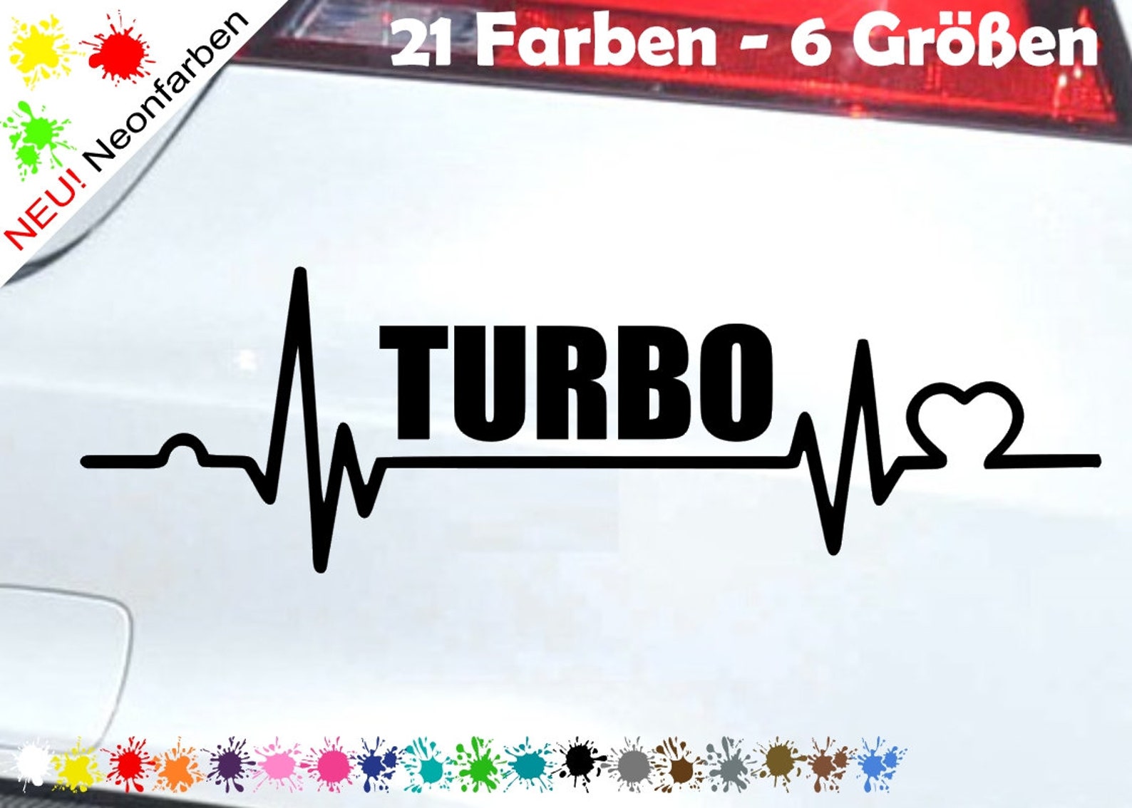 Herzschlag Turbo Aufkleber Sticker TDI Bi Turbo Fun Drehzahl V8 V6 JDM ...