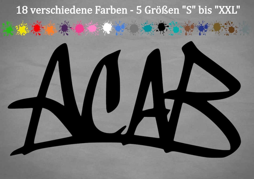 ACAB Decal 1312 Sticker Cops Graffiti Punk Skin Shocker 18 colores 5 ...