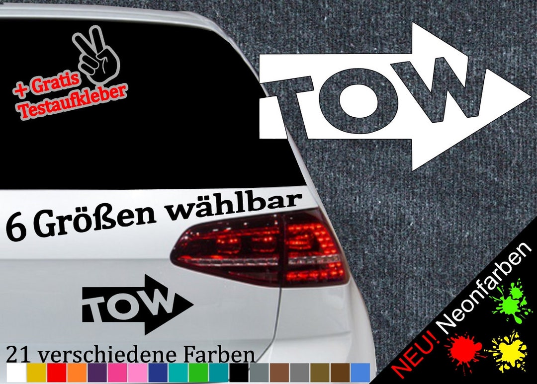 Towing Sticker Sicker TOW Arrow Breakdown Tow Hook Marking JDM DUB Fun ...
