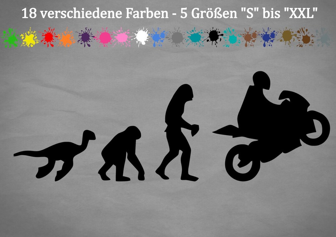 Motorcycle Sticker Evolution Bike Urmensch FUN Superbike Neanderthal 18 ...
