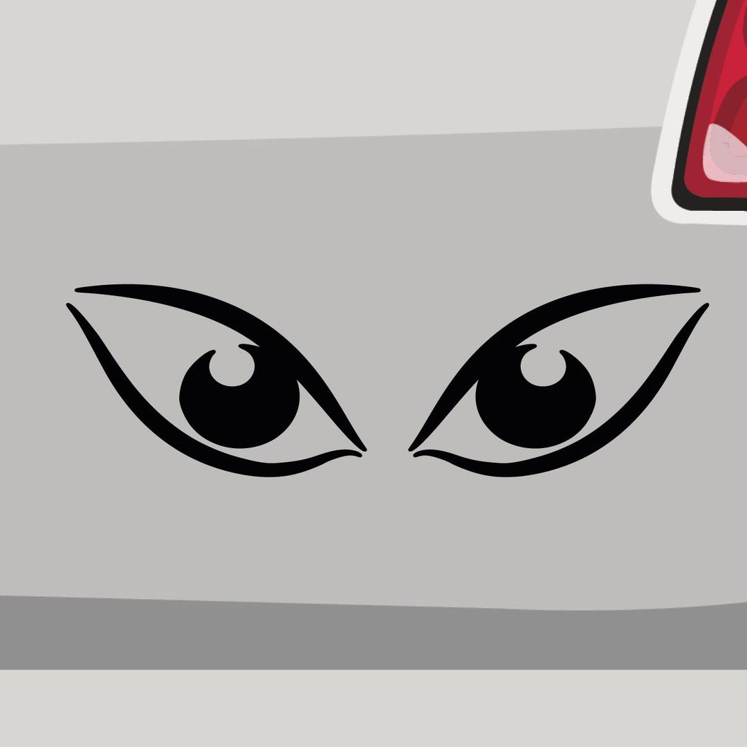 Car Sticker Evil Eye Face JDM Sticker Adhesive Car Motorcycle Bike ...