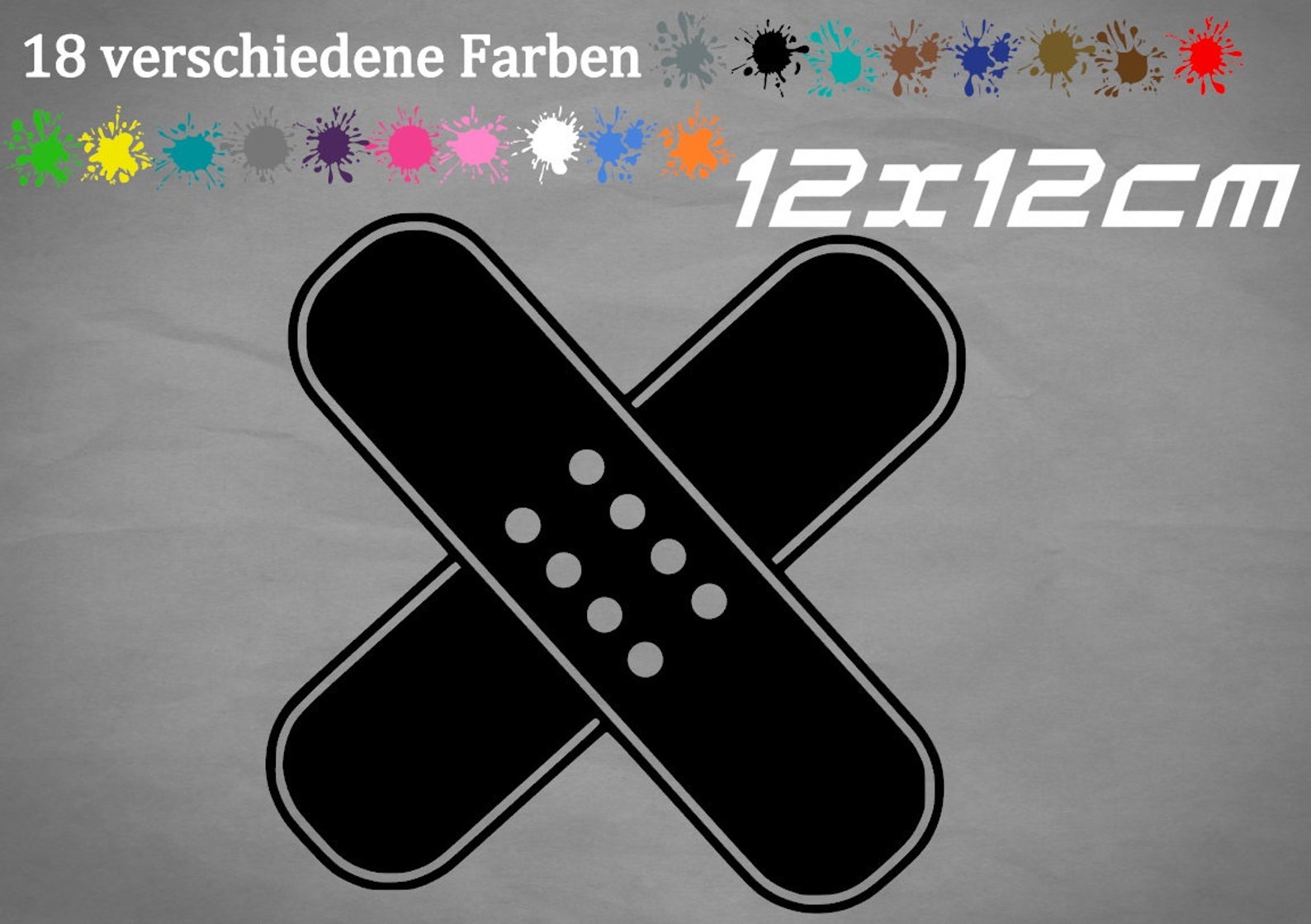 Pflaster Autoaufkleber 12x12cm Shocker Sticker Unfall Kratzer Delle ...
