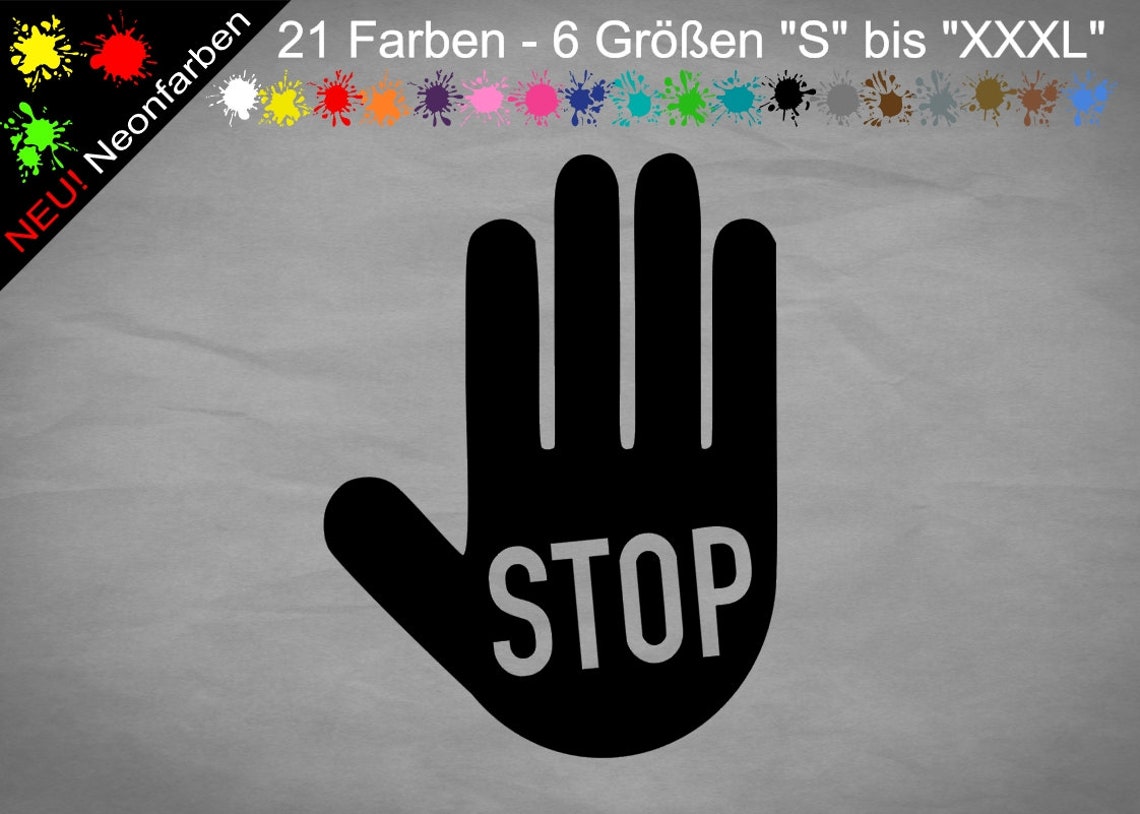 Stop Sticker Stop Sticker 6 Size Warning Danger Stop Hand | Etsy