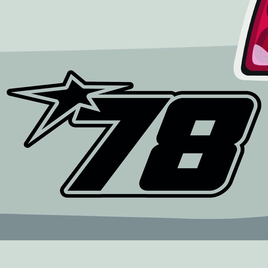 Start Number 78 Sticker Race Sticker Decal Number Seven Car Bike Decal ...
