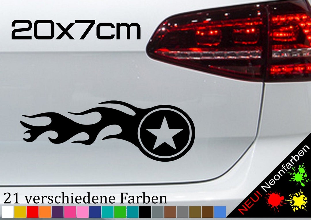 Flames Star Sticker Star Tribal Flames Tattoo Car Sticker JDM Fire 20 X ...