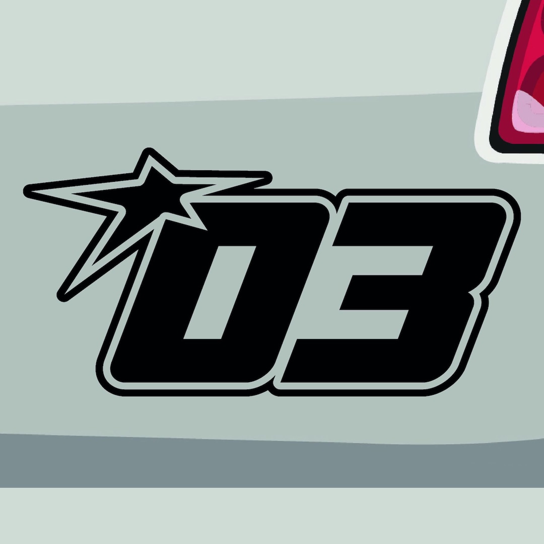 Start Number 03 Sticker Race Sticker Number Racetrack Car Bike Decal ...