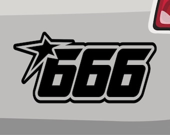 Wall Decals, Stickers & Vinyl Art 666 Vinyl Sticker Decal Biker Black ...
