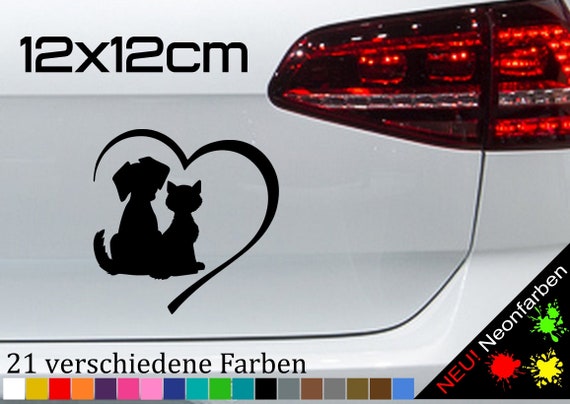 Hund & Katze Herz Aufkleber Sticker Love Dog Cat Decal Kater | Etsy