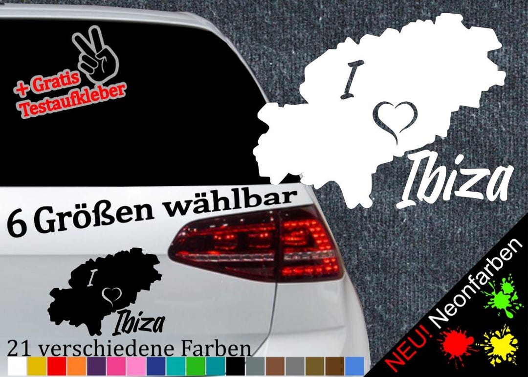 I Love Ibiza Sticker 6 Sizes 21 Colors Holiday Party Nightclubs Spain ...