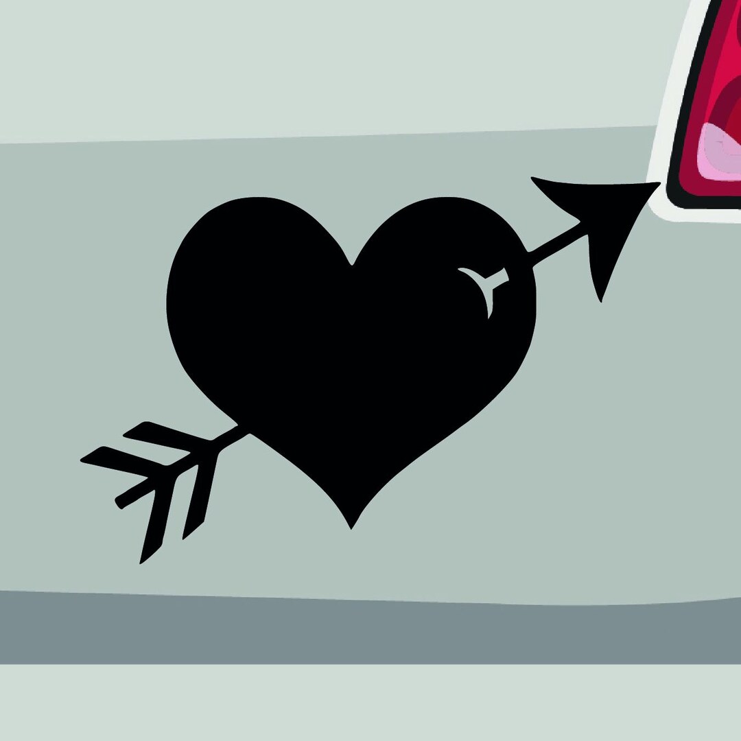 Heart With Arrow Sticker Love Sticker Amore Wedding Car Bike Decal ...