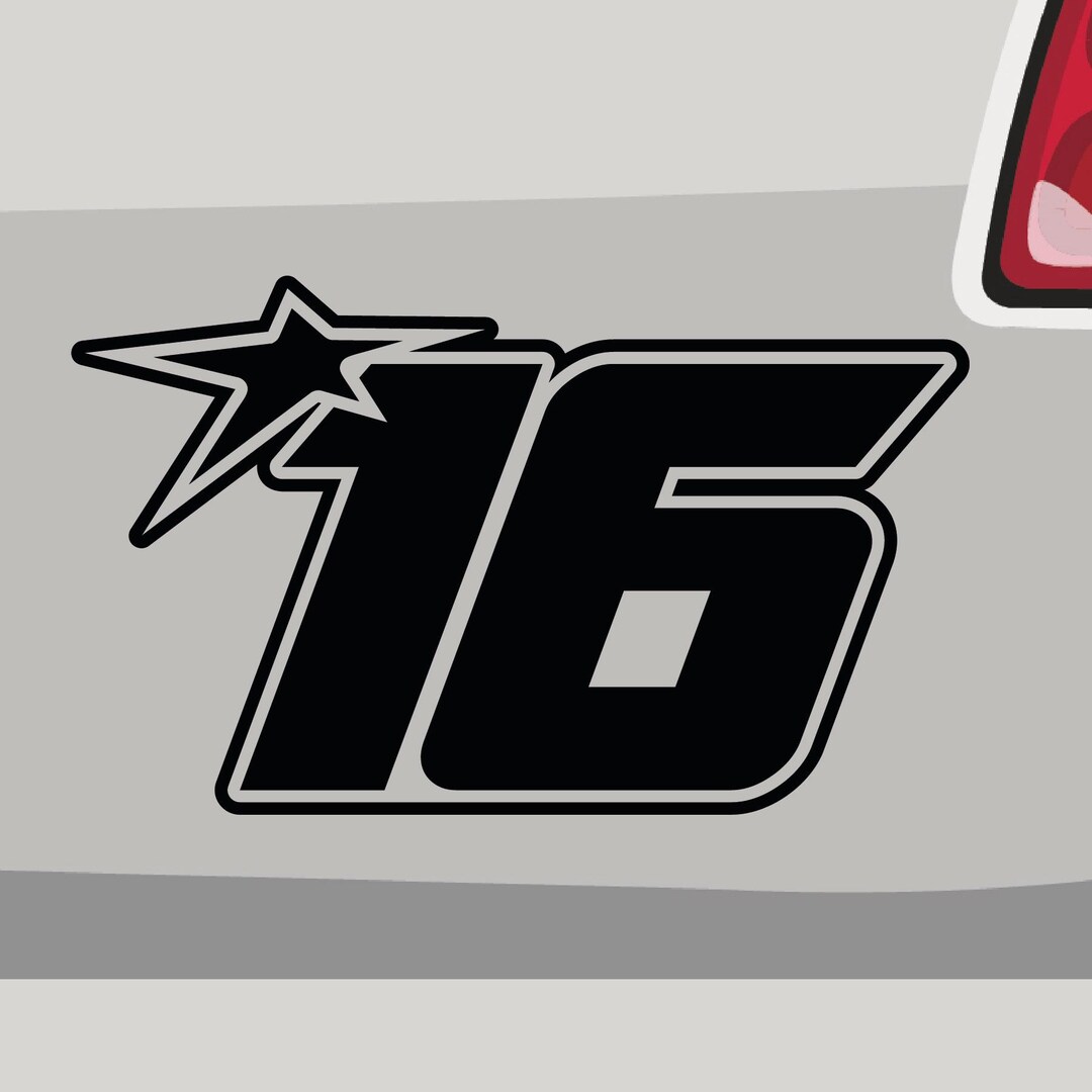 Start Number 16 Sticker Number Sticker Car Star Bike Auto Star Decal ...