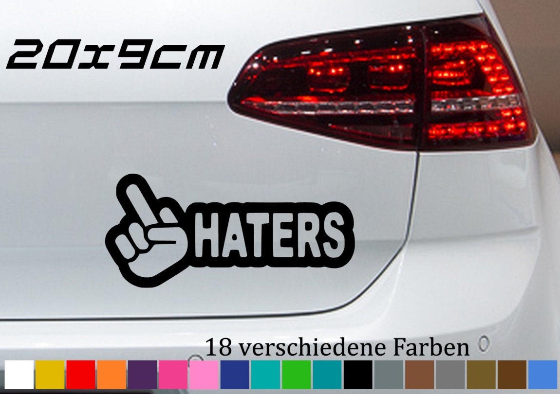 Haters 20x9cm Aufkleber Mittelfinger Sticker Decals Shocker Tuning ...
