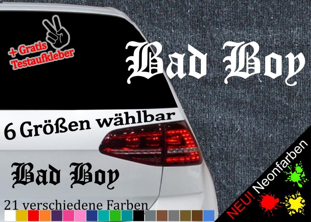 Bad Boy Sticker 6 Sizes 21 Colors Fraktur Font Bad Boy English Evil - Etsy