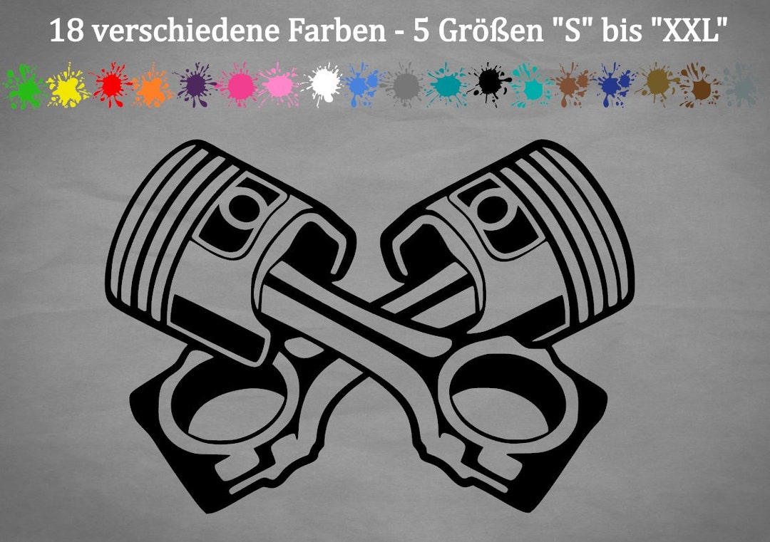 Piston Sticker Piston Power Car GTI Tuning Car JDM Sticker 18 Colors 5 ...
