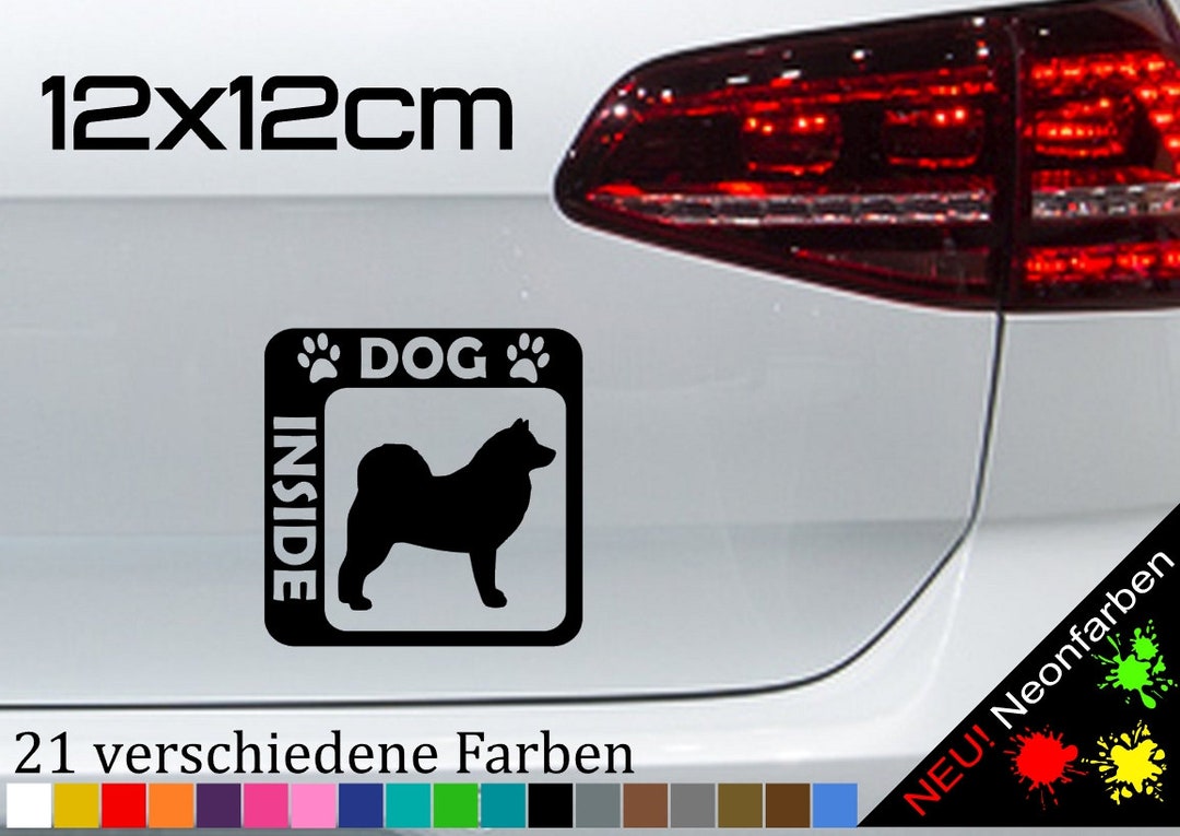 Husky Inside Sticker Sticker Dog in Car Alaskan Malamute Siberian 12 X ...