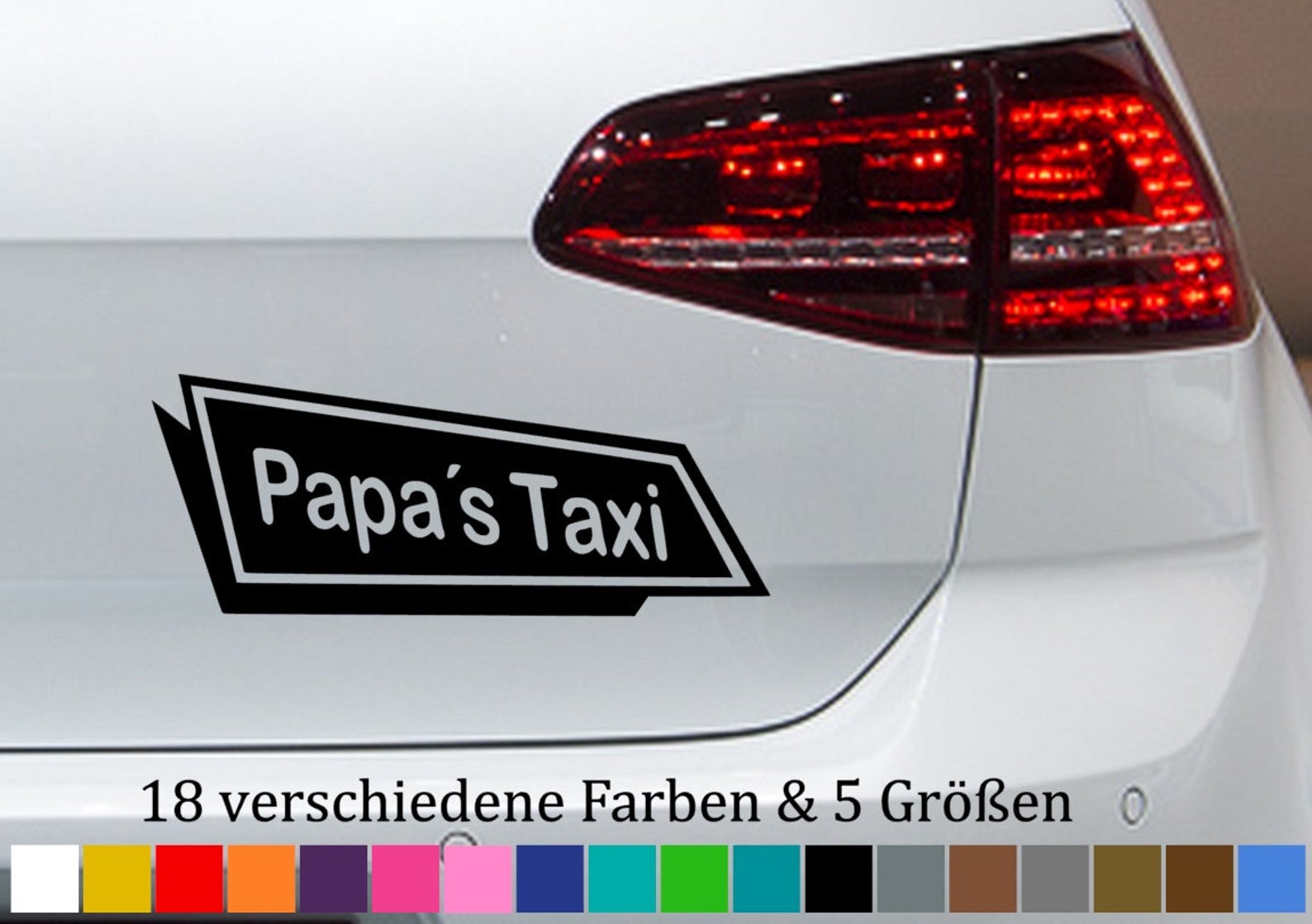 Papa Taxi Sticker Dad Best Sticker Rear Window Party Mobile Saying Golf ...