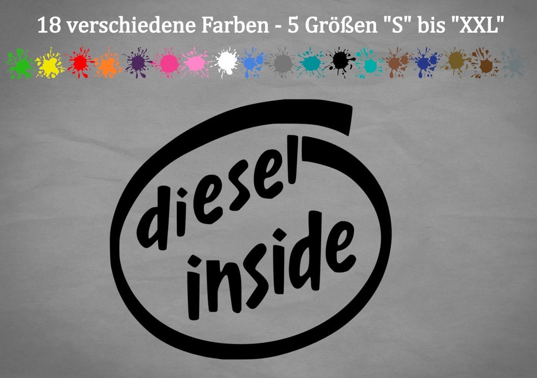 DIESEL Inside Sticker Fine Dust Dieselgate Tank Lid Exhaust 18 Colors 5 ...