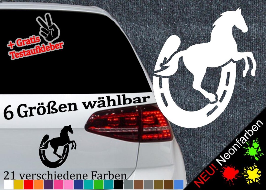 Horse Horseshoe Sticker 6 Sizes 21 Colors Lucky Charm Equestrian Hobby ...