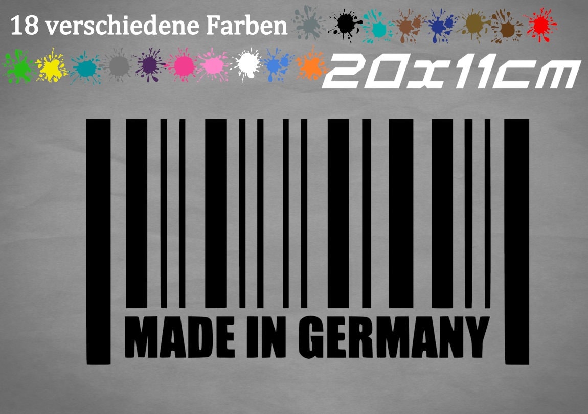 Made in Germany Barcode 20 X 11 Cm Car Sticker VW Tuning Germany ...