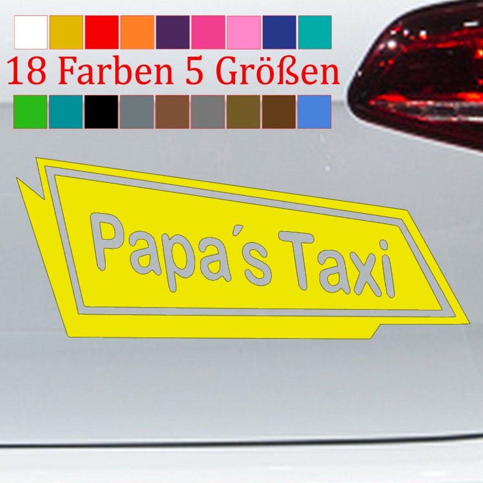 Papa Taxi Sticker Dad Best Sticker Rear Window Party Mobile Saying Golf ...
