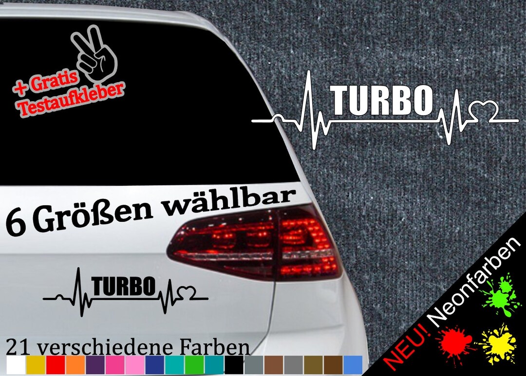 Heartbeat Turbo Adesivo Adesivo TDI Bi Turbo Fun Speed V8 V6 JDM Tuning ...